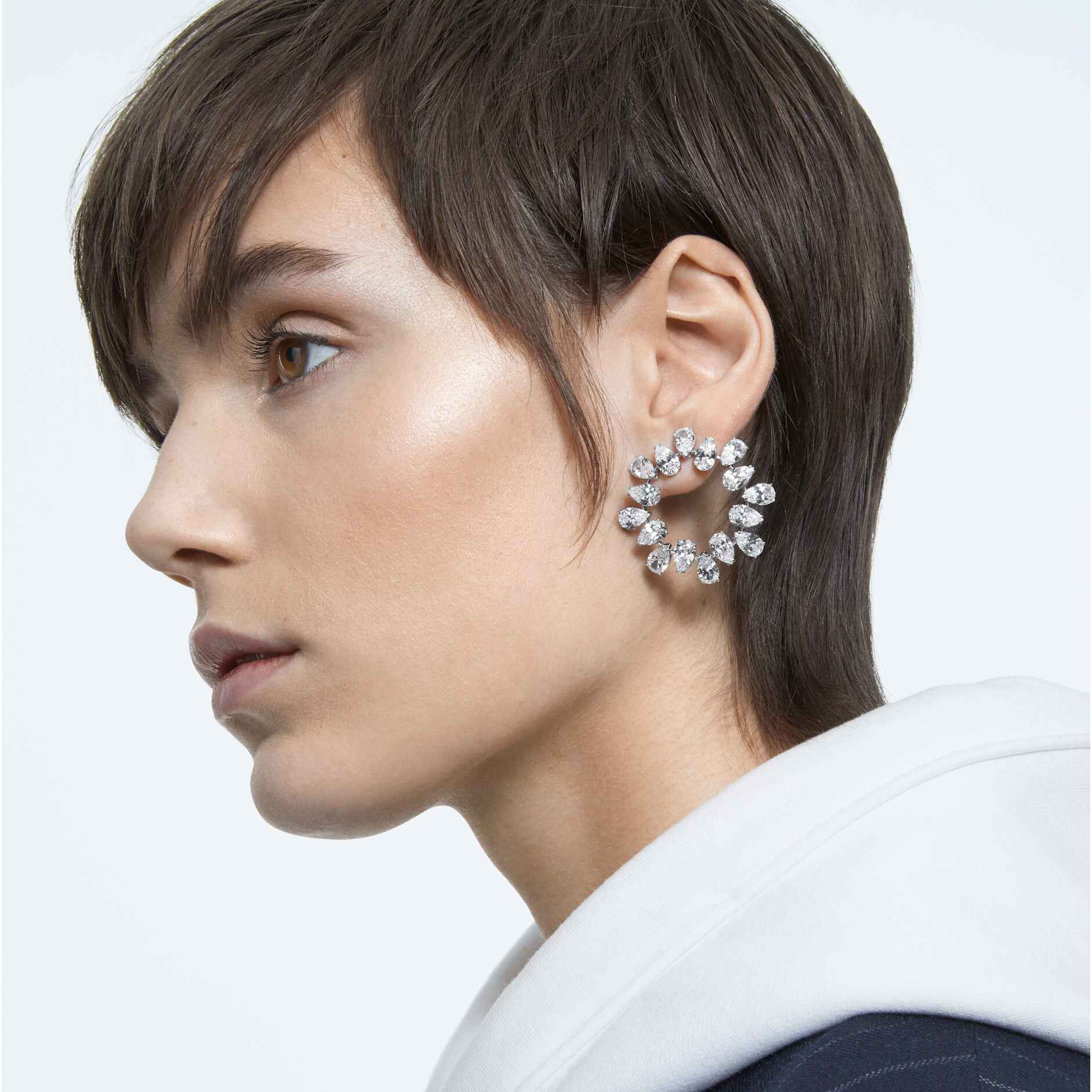 TIME HOOP PIERCED EARRINGS loaf WHITE