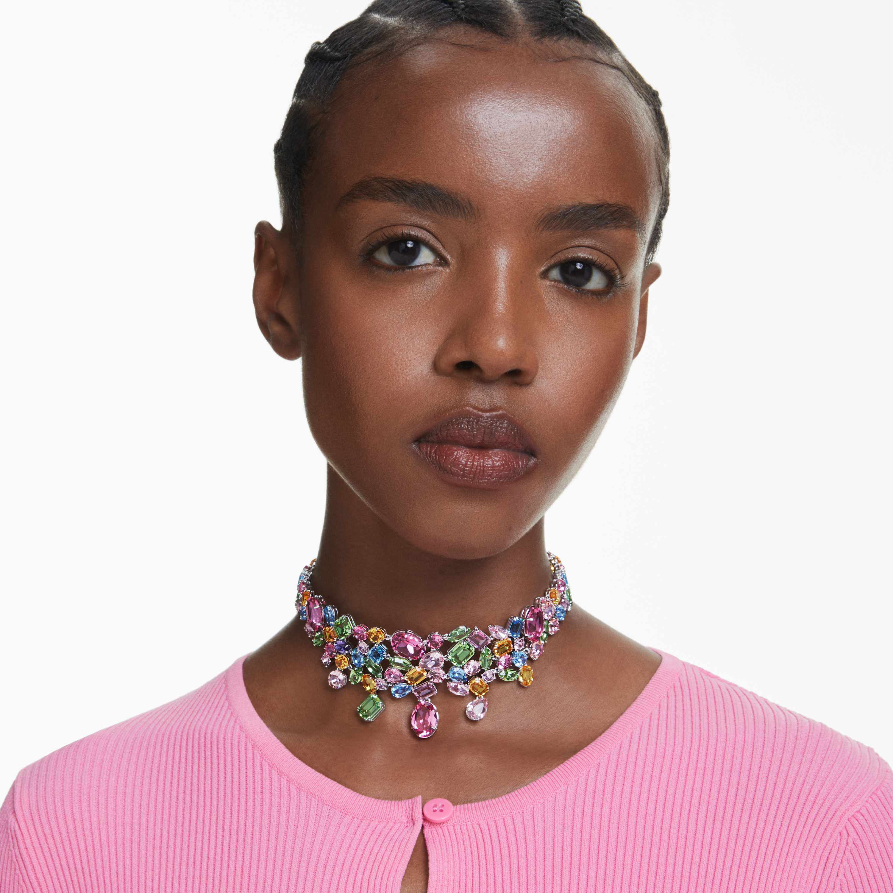 Buy Swarovski Gema choker Mixed cuts Multicolored Rhodium plated