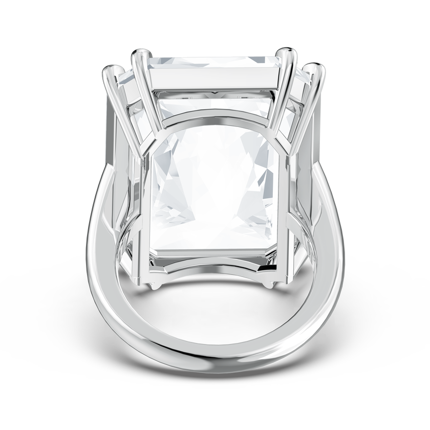 Buy Swarovski Mesmera cocktail ring, Oversized crystal, White, Rhodium ...