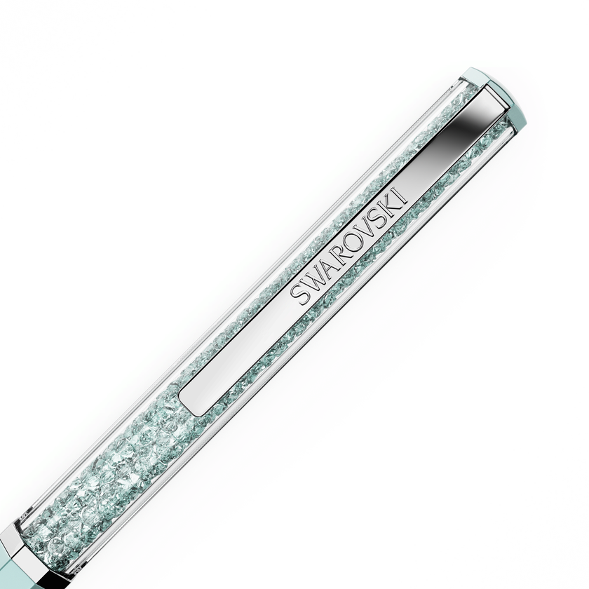 Crystalline ballpoint pen, Blue lacquered, Chrome plated | Swarovski KSA