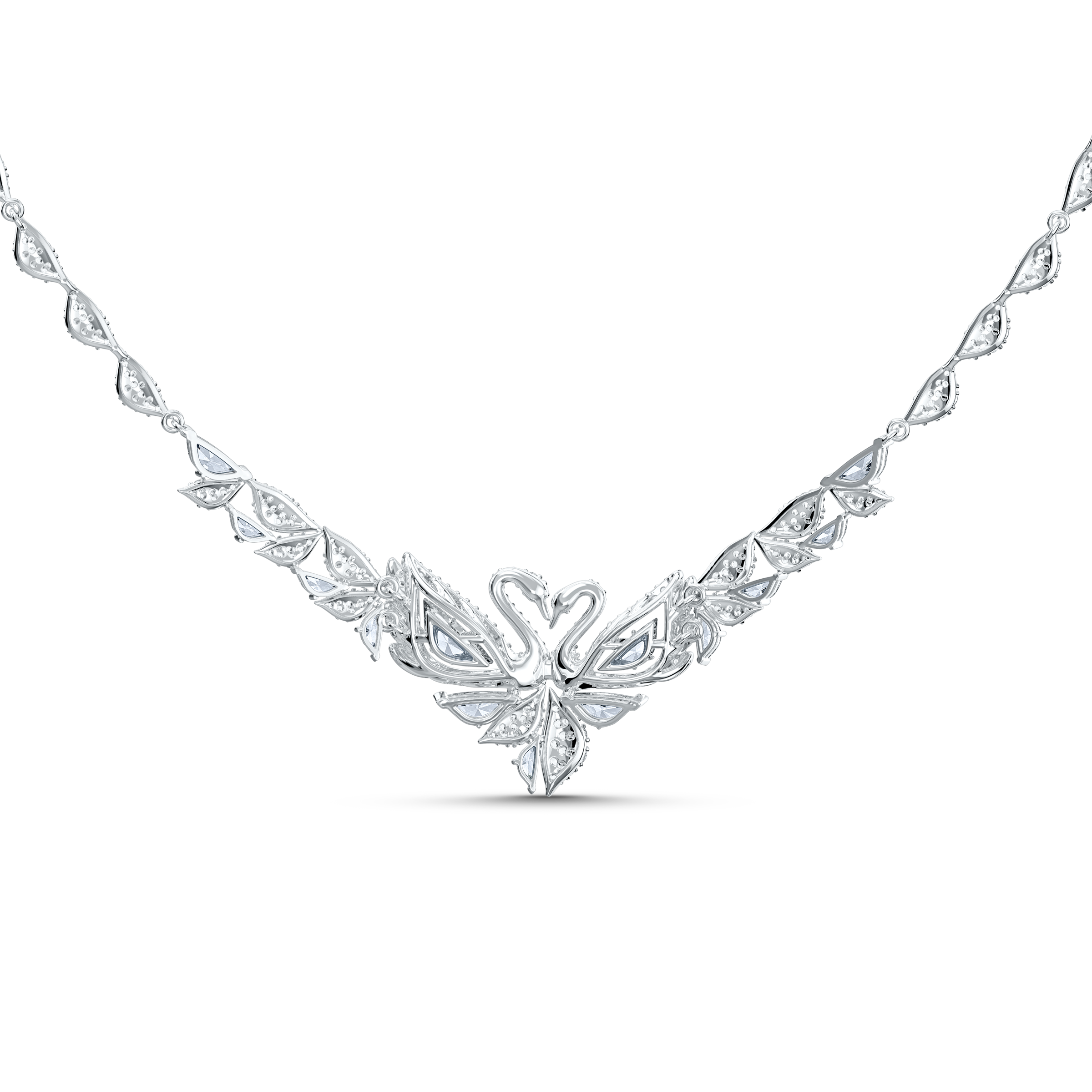 Buy Swarovski Dancing Swan Necklace White Rhodium Plated In Riyadh